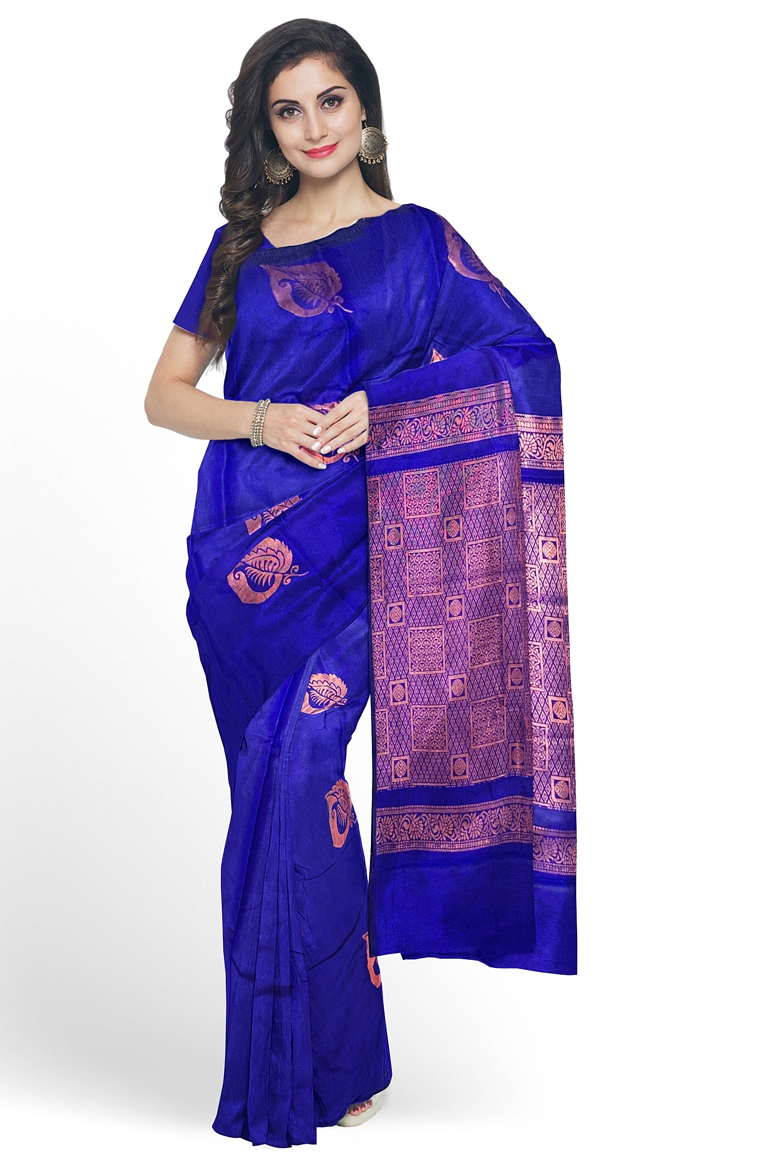 Blue Kanchee Soft Silk Saree With Zari Weave – Samvita